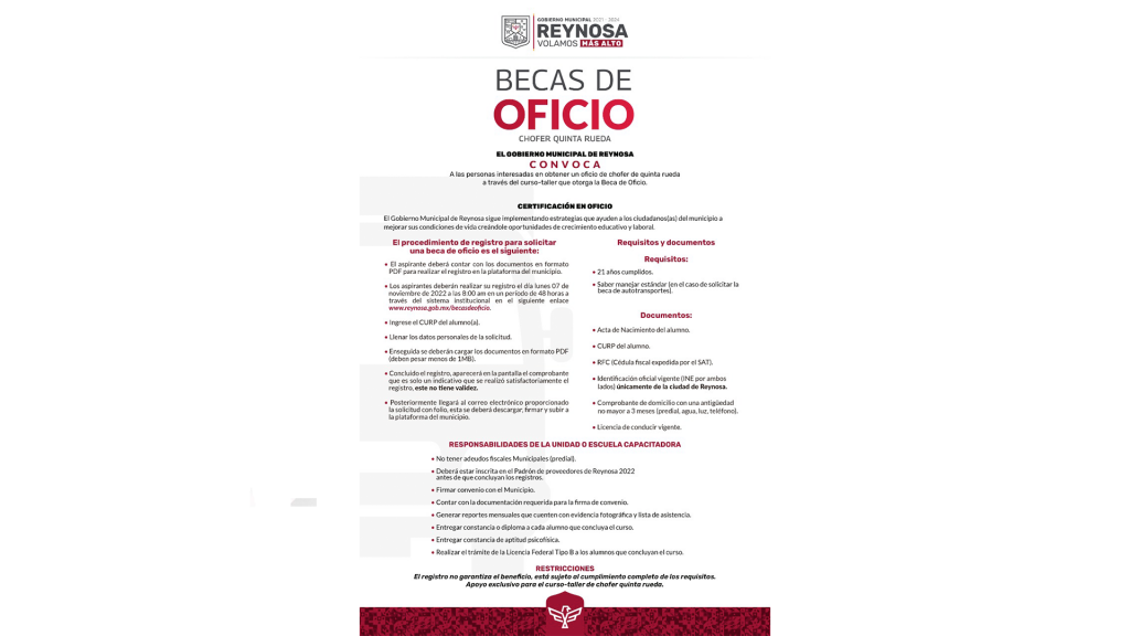 Anuncia Gobierno de Reynosa Becas de Oficio para chofer de 5ta rueda ...