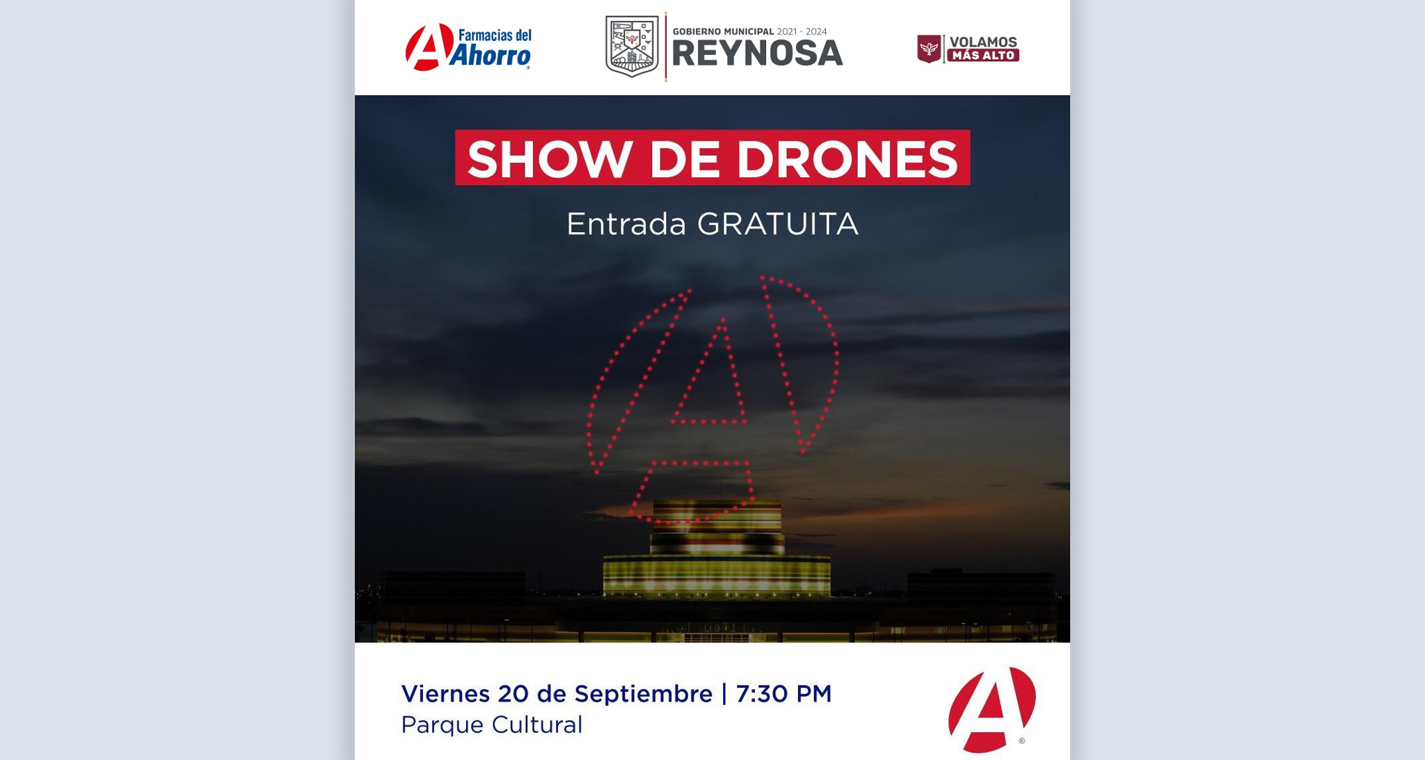Asiste hoy al Show de Drones a las 7:30 P M. en el Malecón del Parque ...